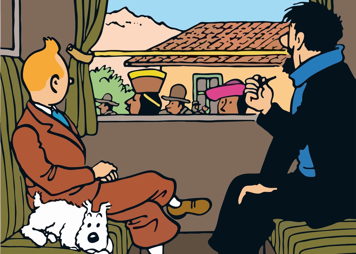 'Professor and Tintin' Poster, picture, metal print, paint by ART1999 ...