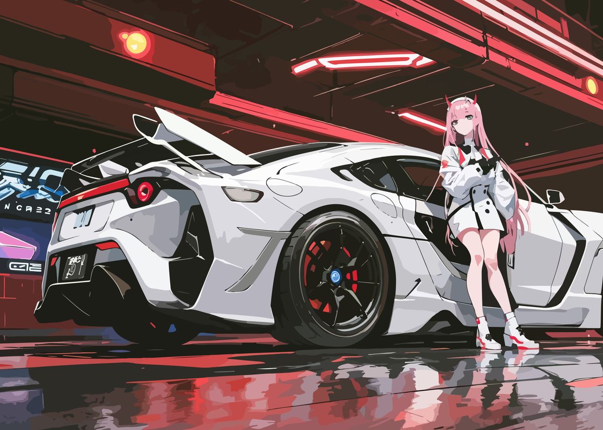 'super car anime' Poster, picture, metal print, paint by Koba Kora ...