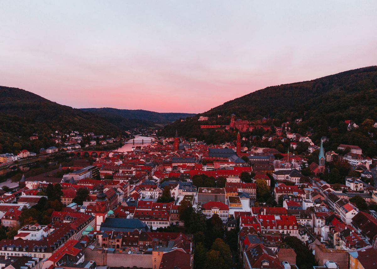 'Heidelberg in Sunset Light' Poster, picture, metal print, paint by ...