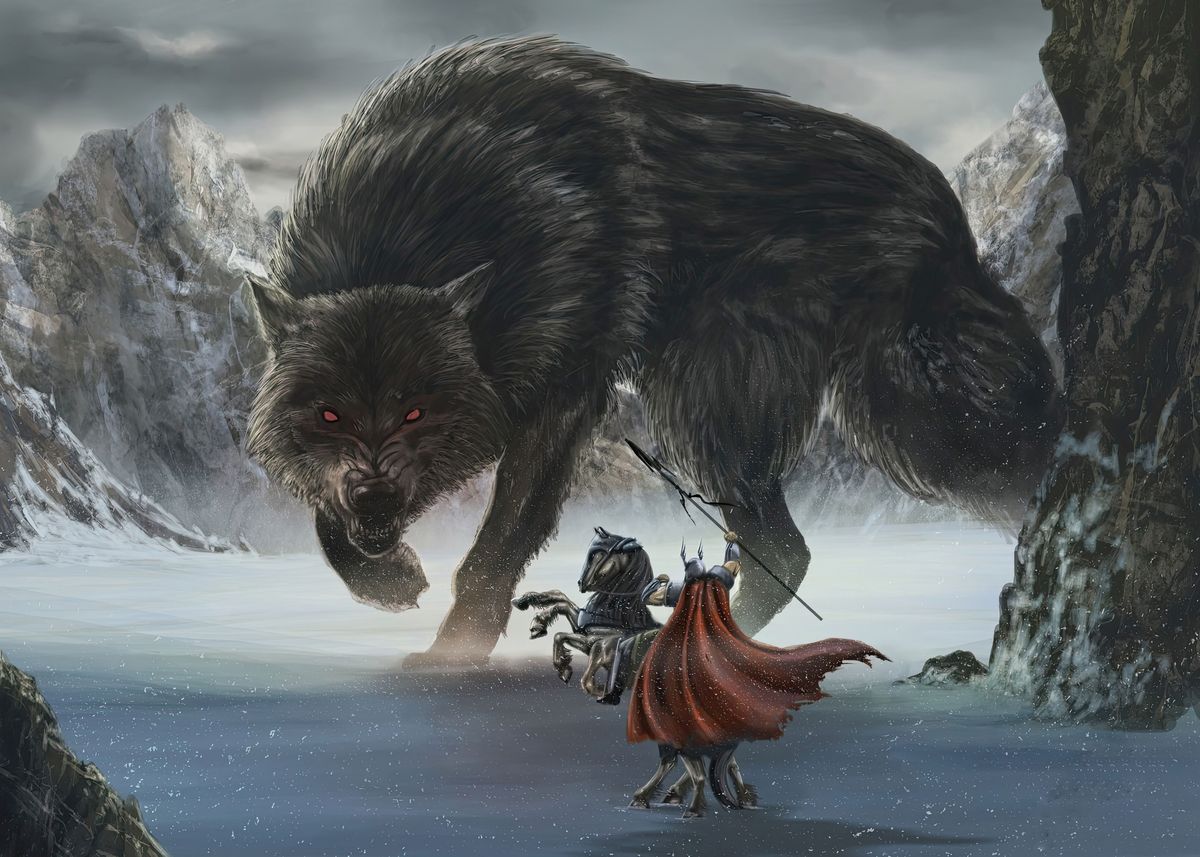 'fenrir wolf mythology' Poster, picture, metal print, paint by gani ...