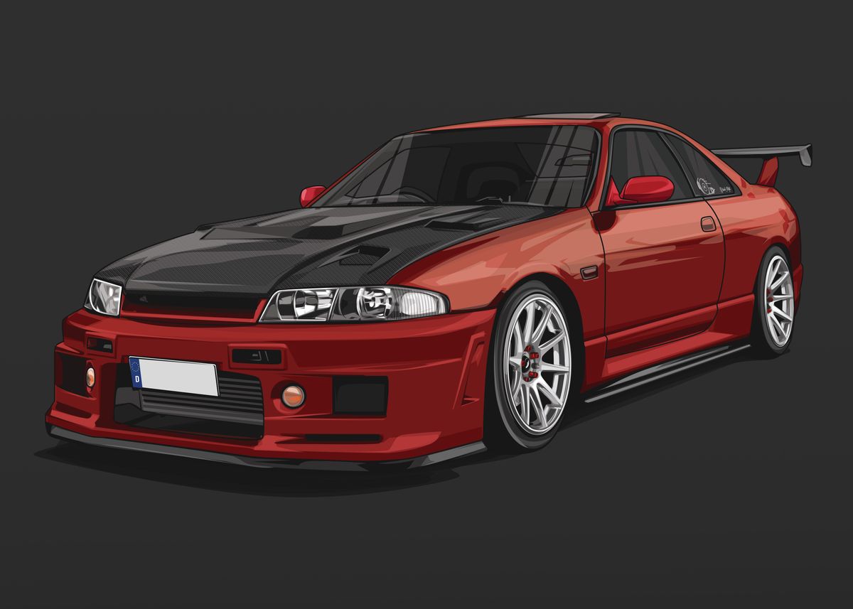 'Nissan Skyline R33 Turbo' Poster, picture, metal print, paint by ...