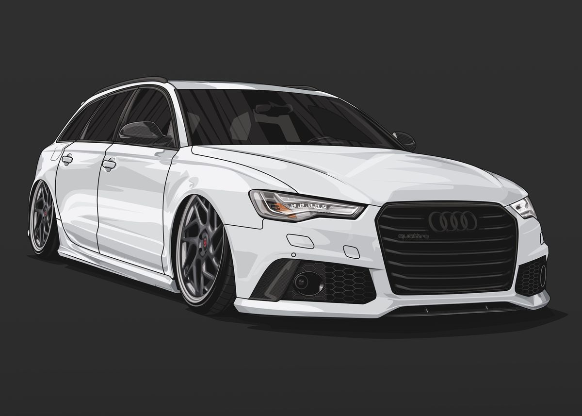 'Audi A6 4G Quattro Bagged' Poster, picture, metal print, paint by ...