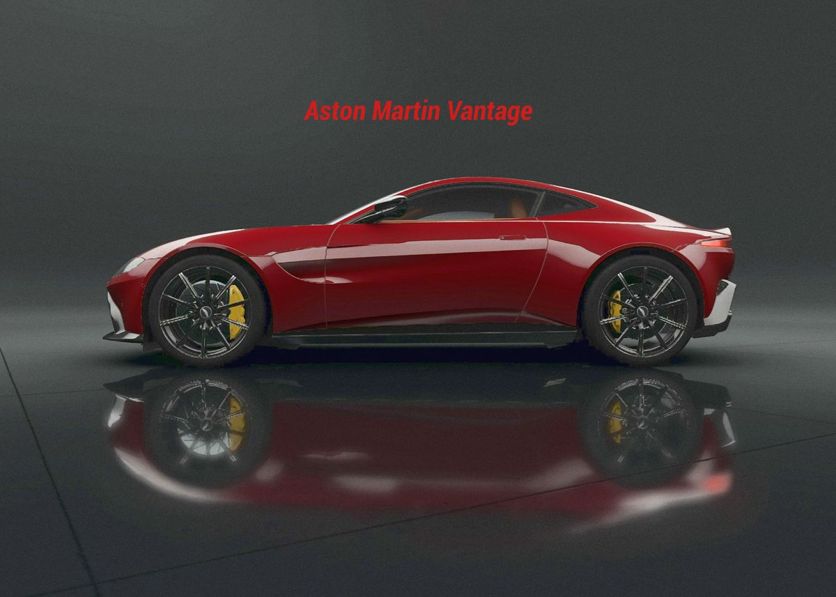 'Aston Martin Vantage' Poster, picture, metal print, paint by One Line ...