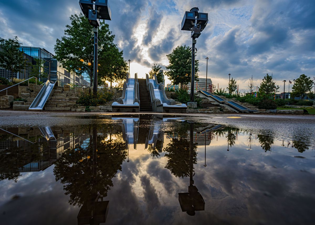 'Slides Downtown Omaha' Poster, picture, metal print, paint by Duane ...