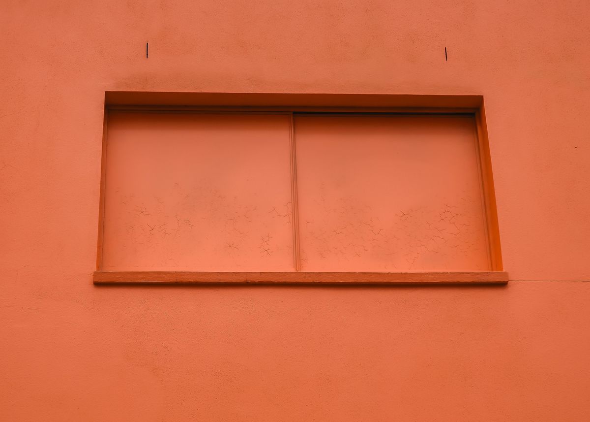 'orange facade window' Poster, picture, metal print, paint by Ingrid ...