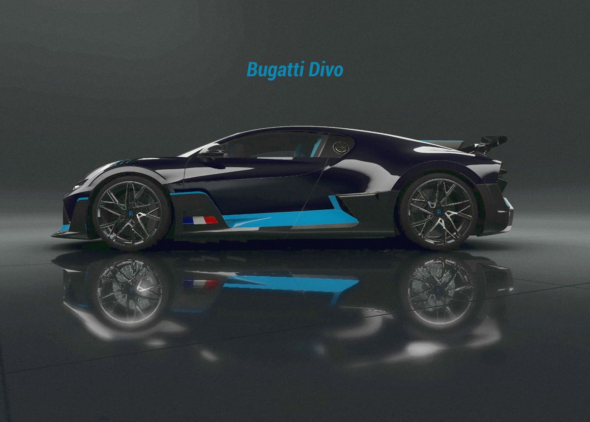 'Bugatti Divo' Poster, picture, metal print, paint by One Line Artist ...