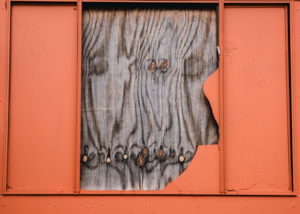 'orange colour and wood' Poster, picture, metal print, paint by Ingrid ...