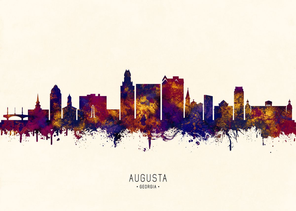 'Augusta Georgia Skyline' Poster, picture, metal print, paint by ...