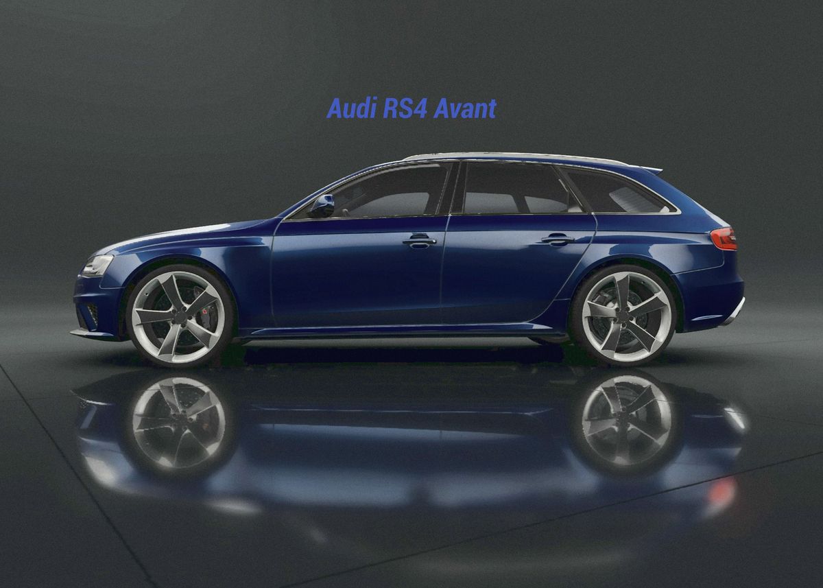 'Audi RS4 Avant' Poster, picture, metal print, paint by One Line Artist ...