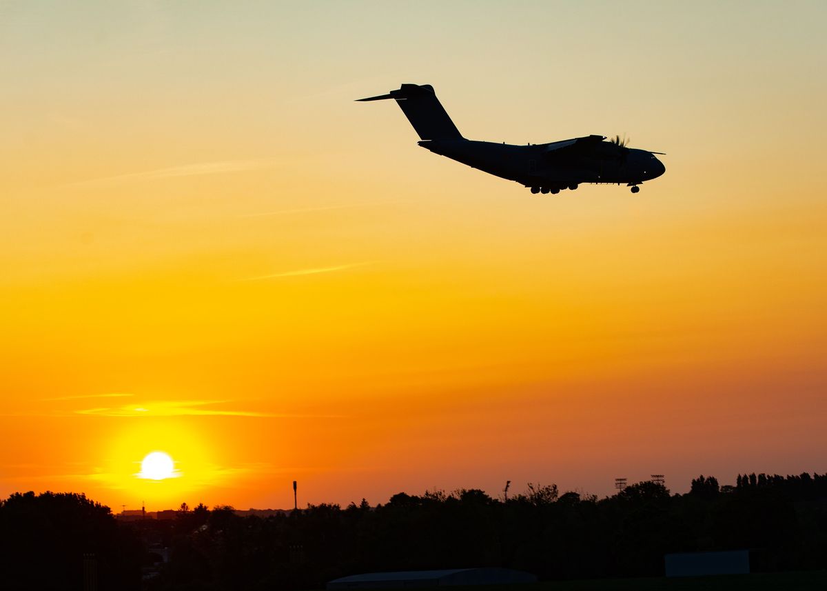 'Sunset A400M' Poster, picture, metal print, paint by Simon Van Assche ...