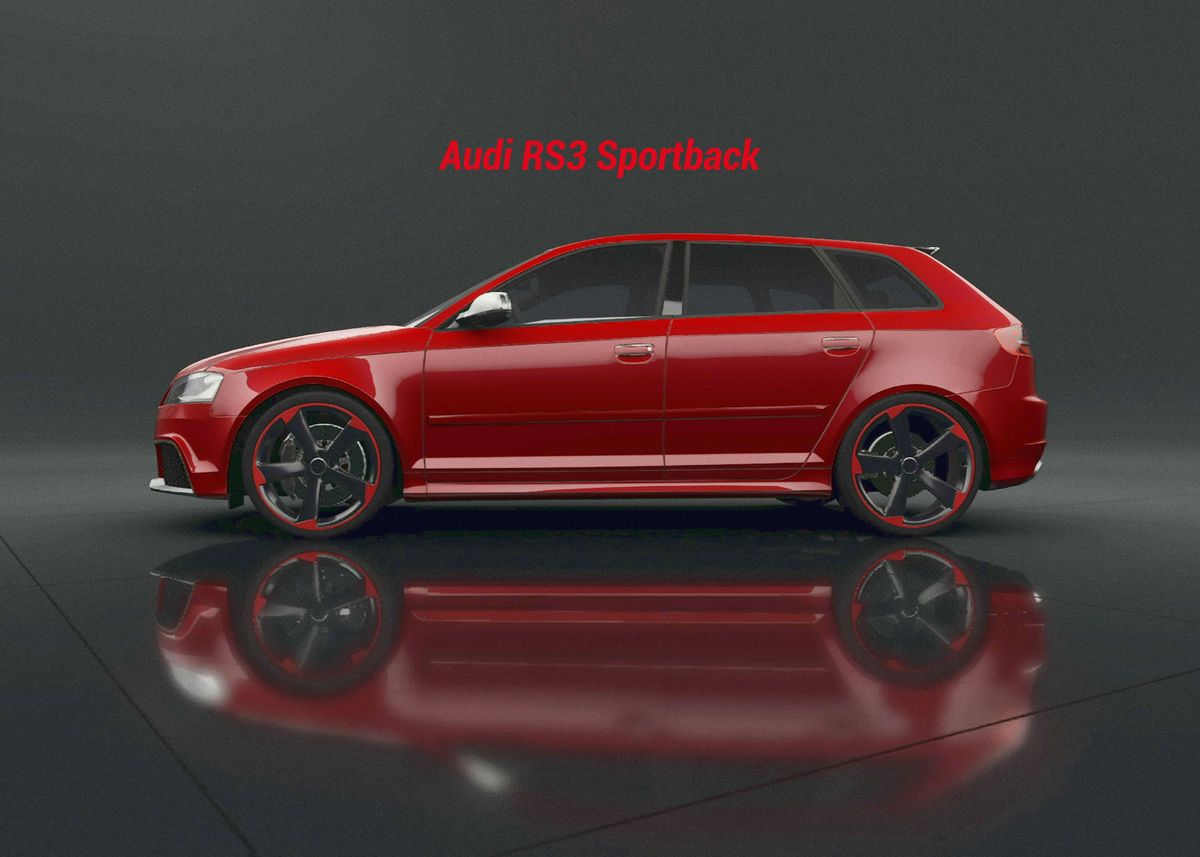 'Audi RS3 Sportback' Poster, picture, metal print, paint by One Line ...