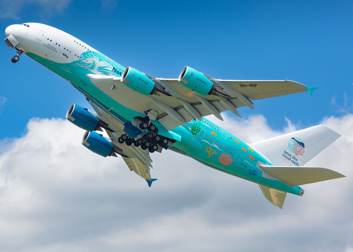 'Airbus A380 airshow' Poster, picture, metal print, paint by Simon Van ...