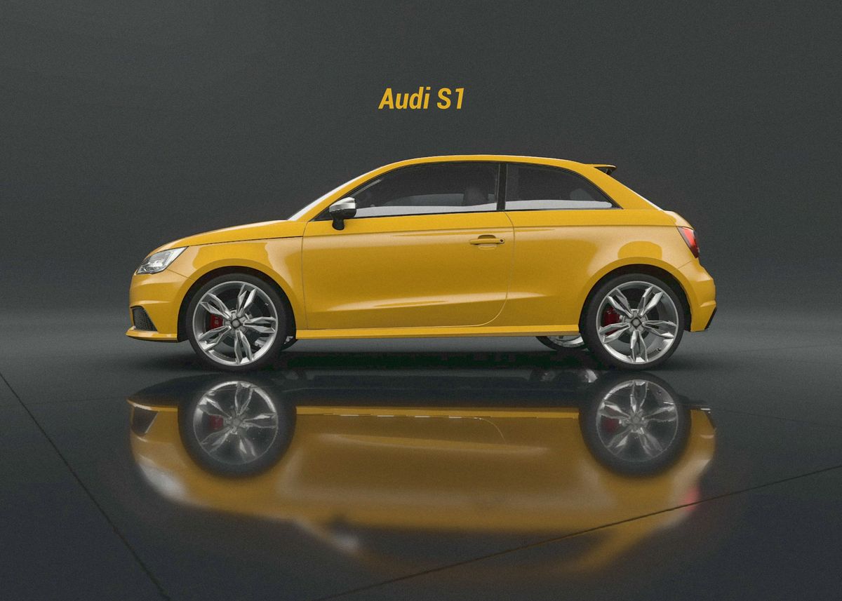 'Audi S1' Poster, picture, metal print, paint by One Line Artist | Displate