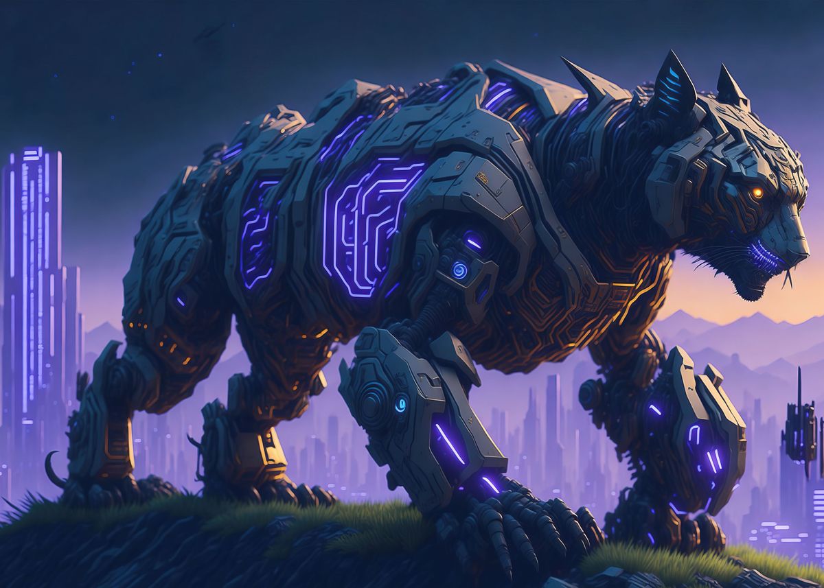 'Cyberpunk tiger' Poster, picture, metal print, paint by Ajai umesh ...