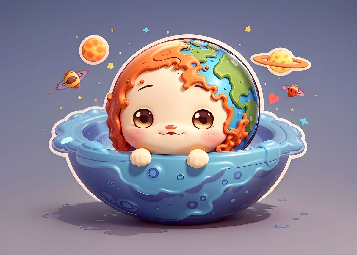 'Baby Earth is Born' Poster, picture, metal print, paint by J Wolf ...