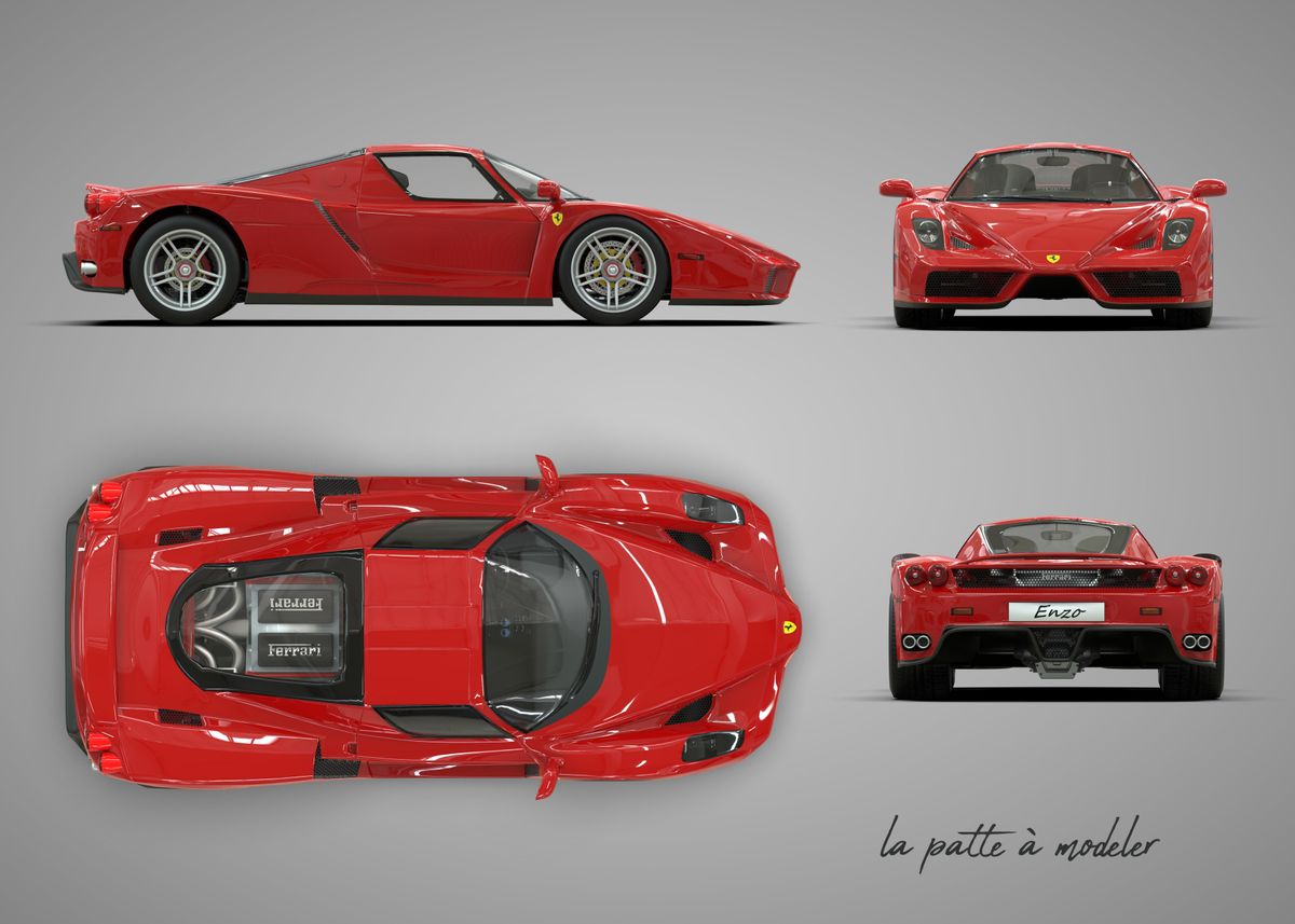 'Ferrari Enzo' Poster, picture, metal print, paint by LAPATTEAMODELER ...
