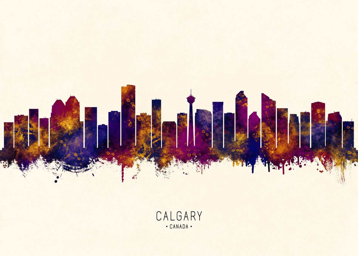 'Calgary Canada Skyline' Poster by Towseef Dar | Displate