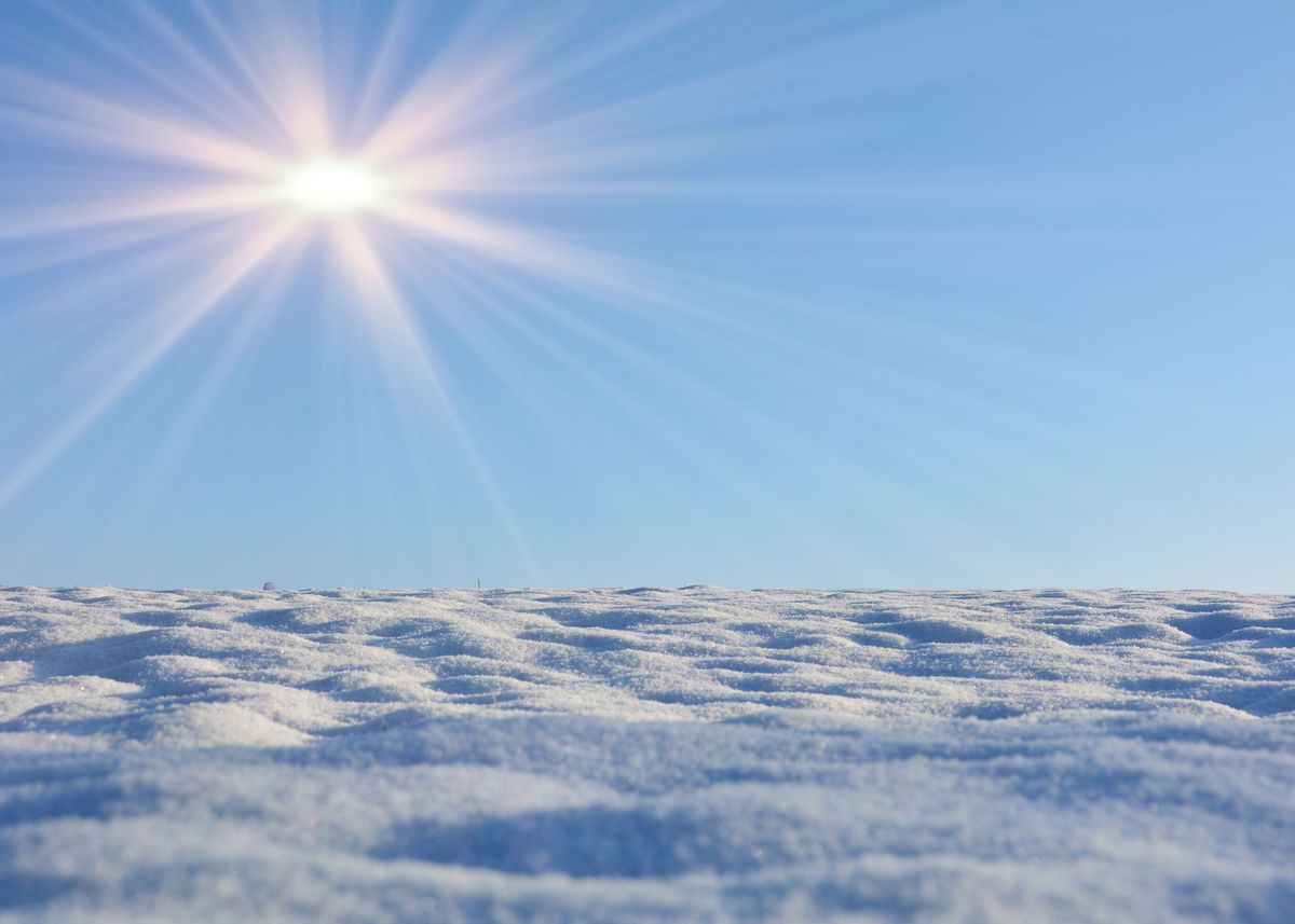 'The sun and the snow' Poster, picture, metal print, paint by Claudia ...