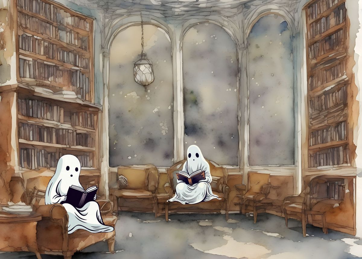 'Quiet Night At Library' Poster, picture, metal print, paint by Heidi ...
