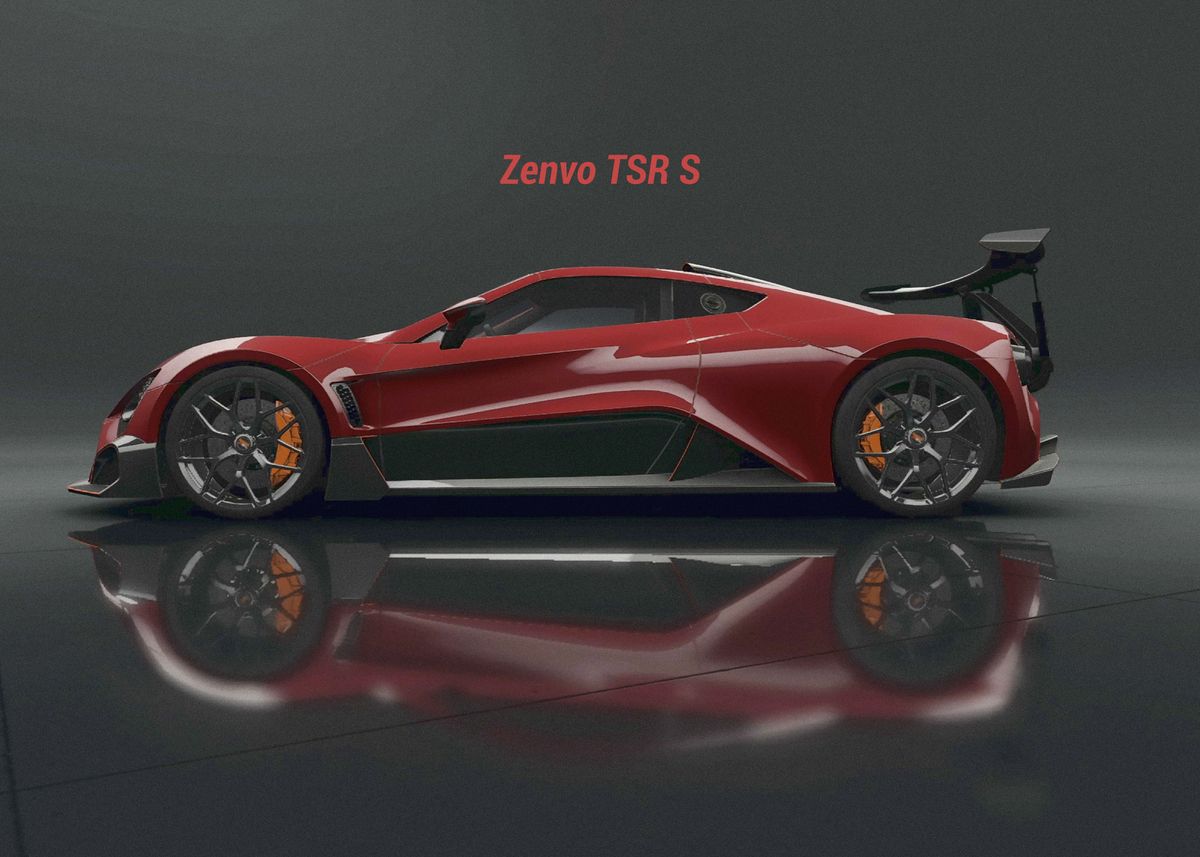 'Zenvo TSR S' Poster, picture, metal print, paint by One Line Artist ...
