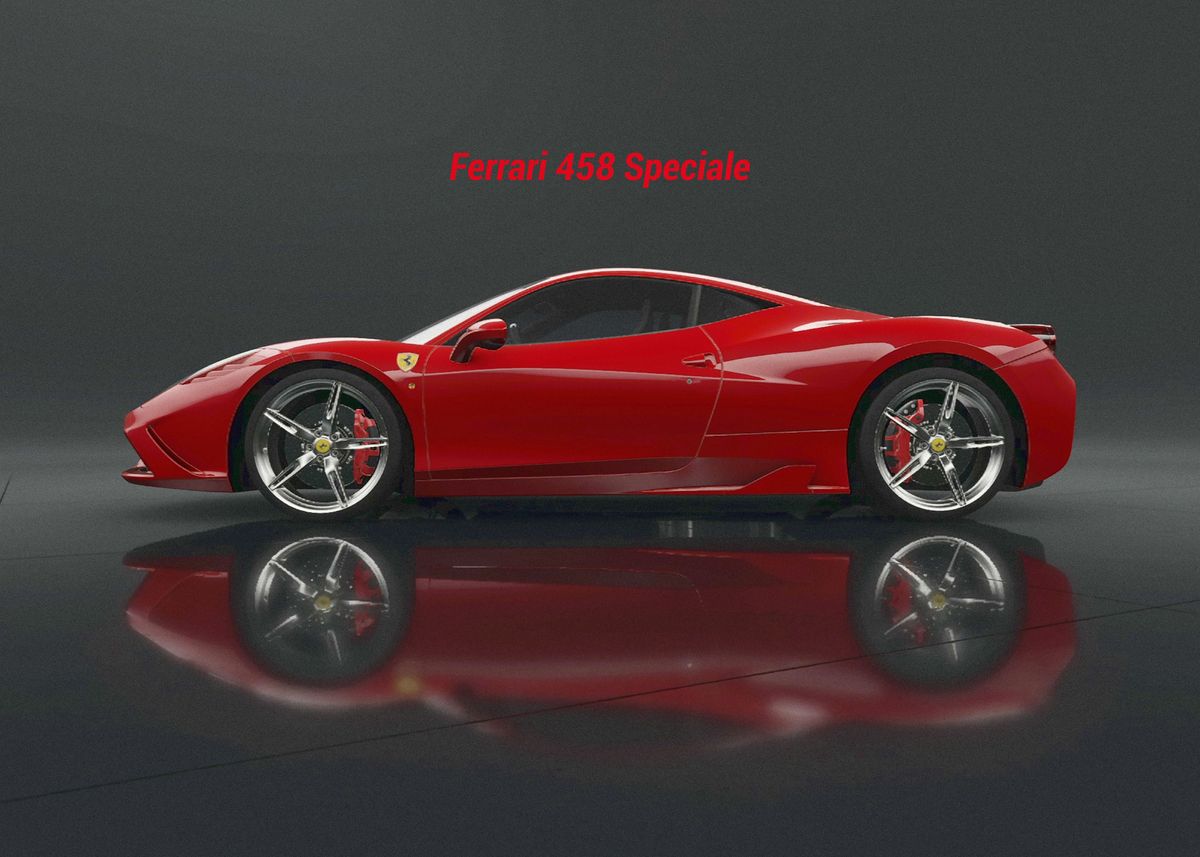 'Ferrari 458 Speciale' Poster, picture, metal print, paint by One Line ...