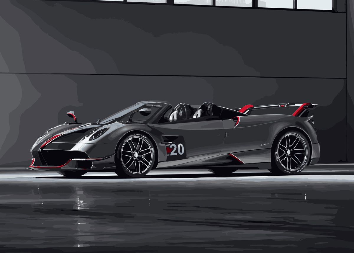 'pagani huayra roadster' Poster, picture, metal print, paint by 友達 ...