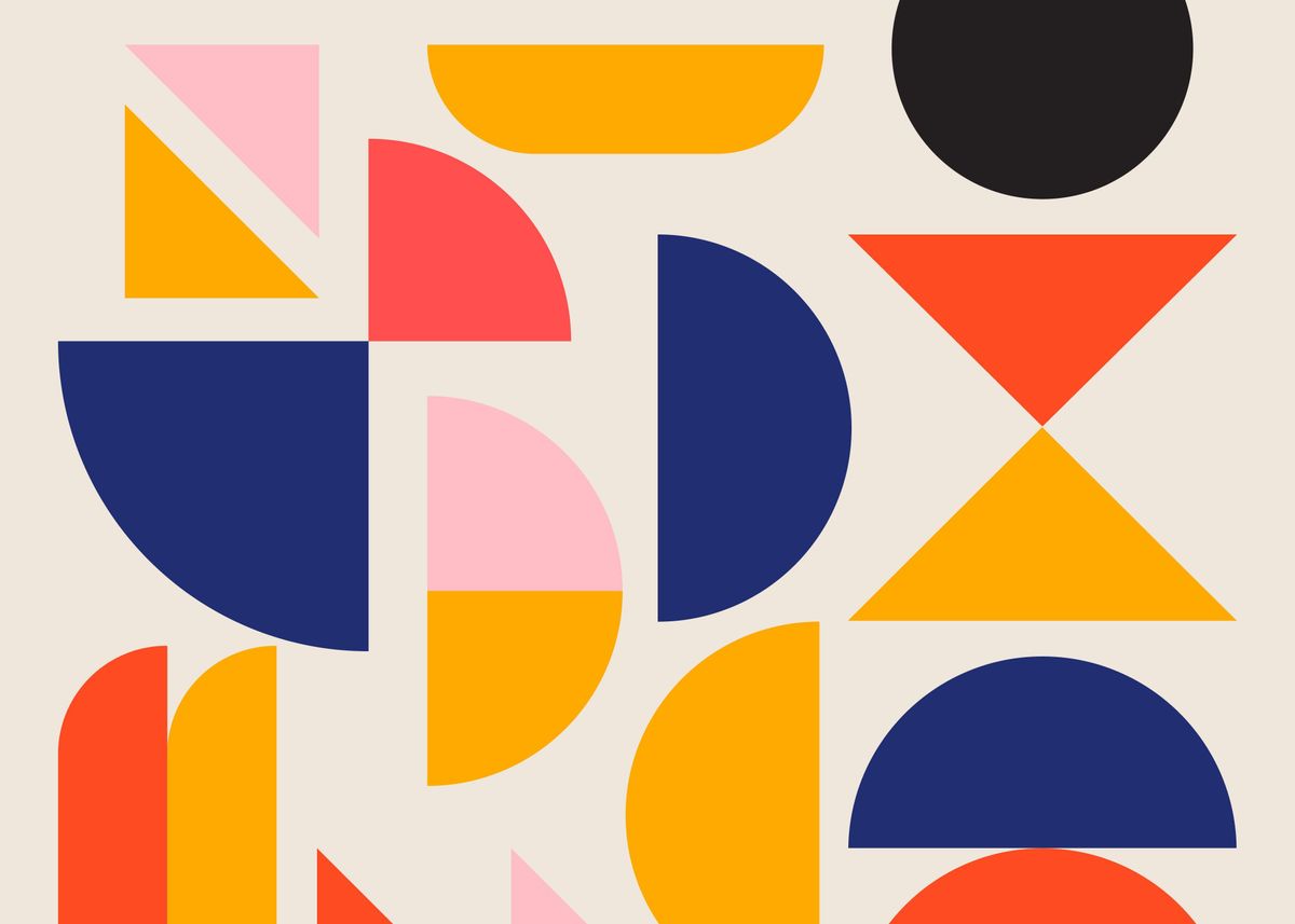 'Bright Bauhaus Retro' Poster, picture, metal print, paint by EDM ...