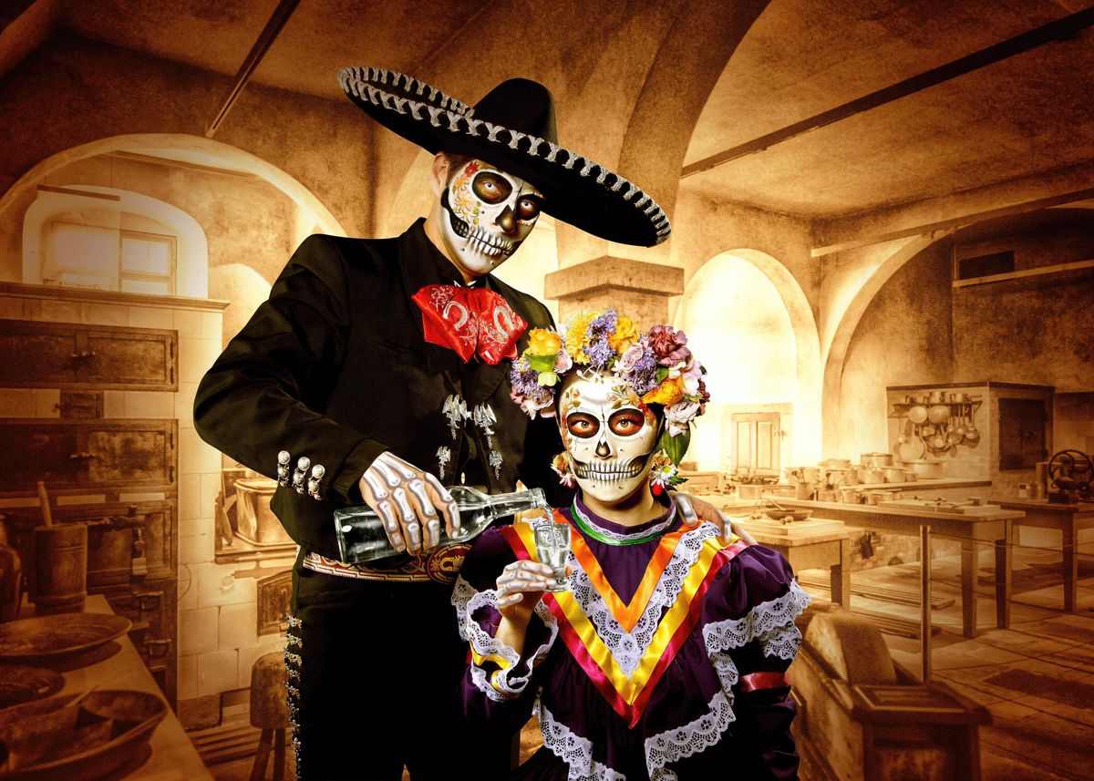 'El Catrin and La Catrina' Poster, picture, metal print, paint by ...