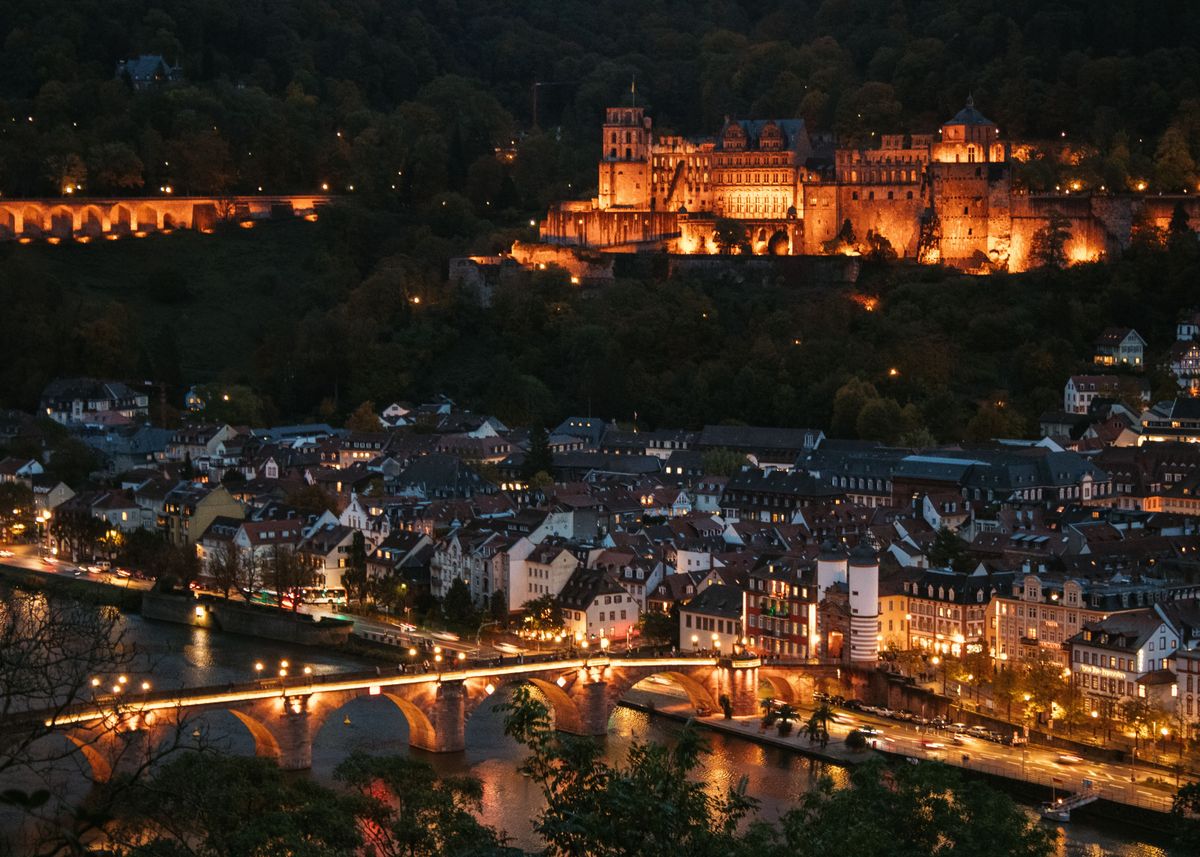 'Heidelberg by Night' Poster, picture, metal print, paint by Hendrik ...