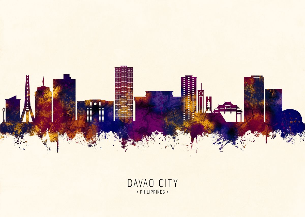 'Davao City Skyline' Poster, picture, metal print, paint by Towseef Dar ...