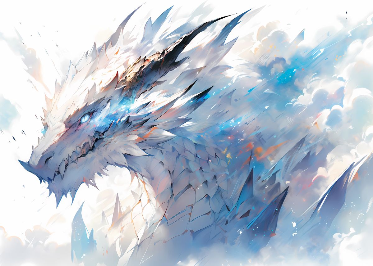 'The Ice Dragon' Poster, picture, metal print, paint by Novanity | Displate