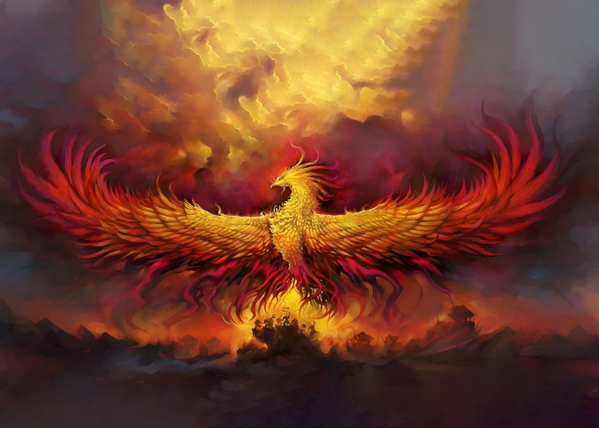 'Phoenix Bird Mythology Art' Poster, picture, metal print, paint by ...