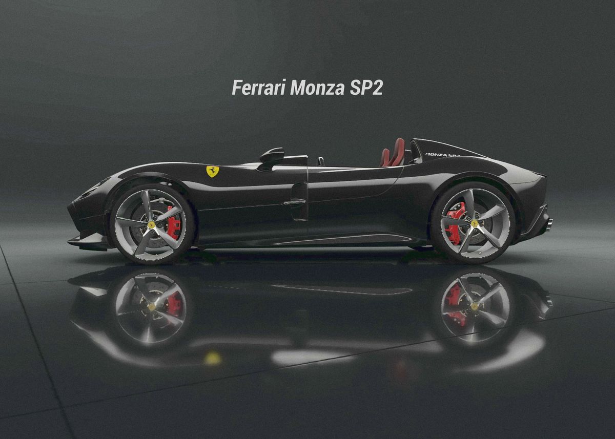 'Ferrari Monza SP2' Poster, picture, metal print, paint by One Line ...