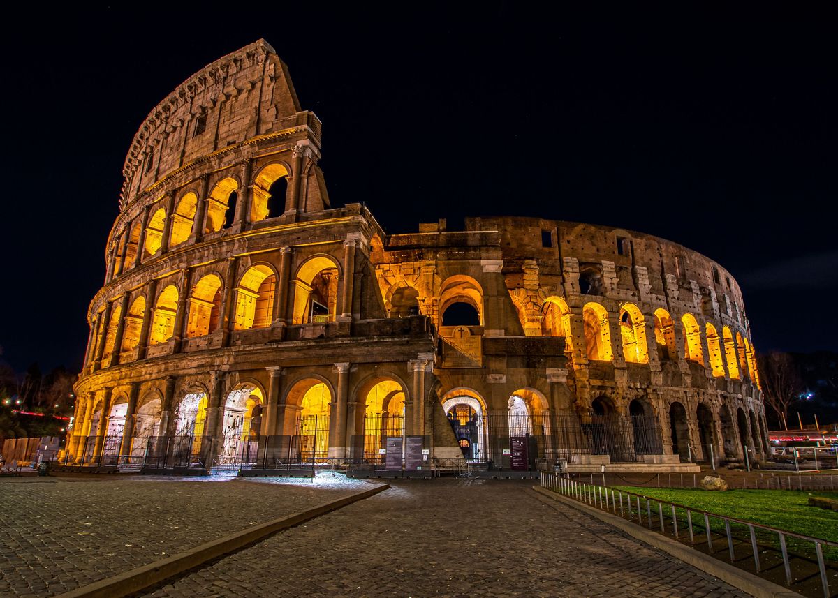 'Colosseum at Night' Poster, picture, metal print, paint by Matthew ...