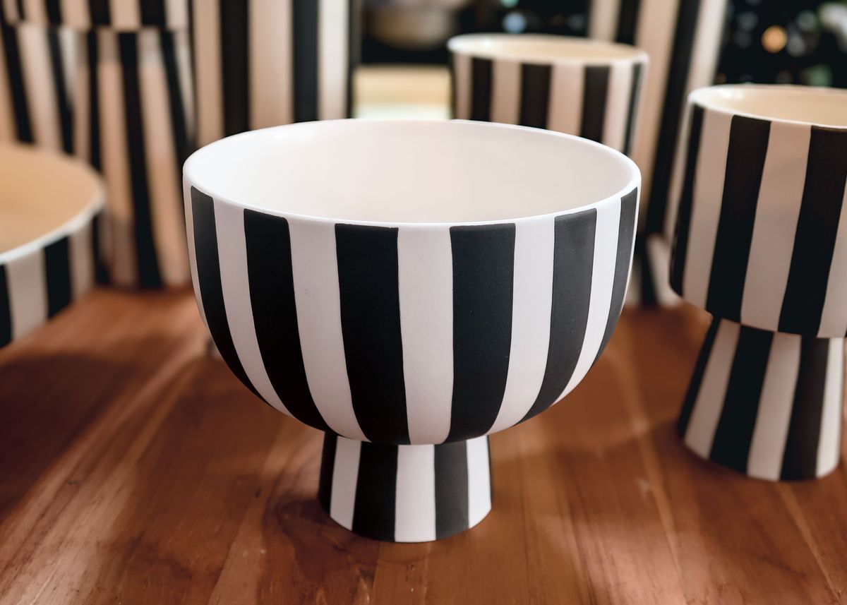 'modern striped bowl' Poster, picture, metal print, paint by Ingrid ...