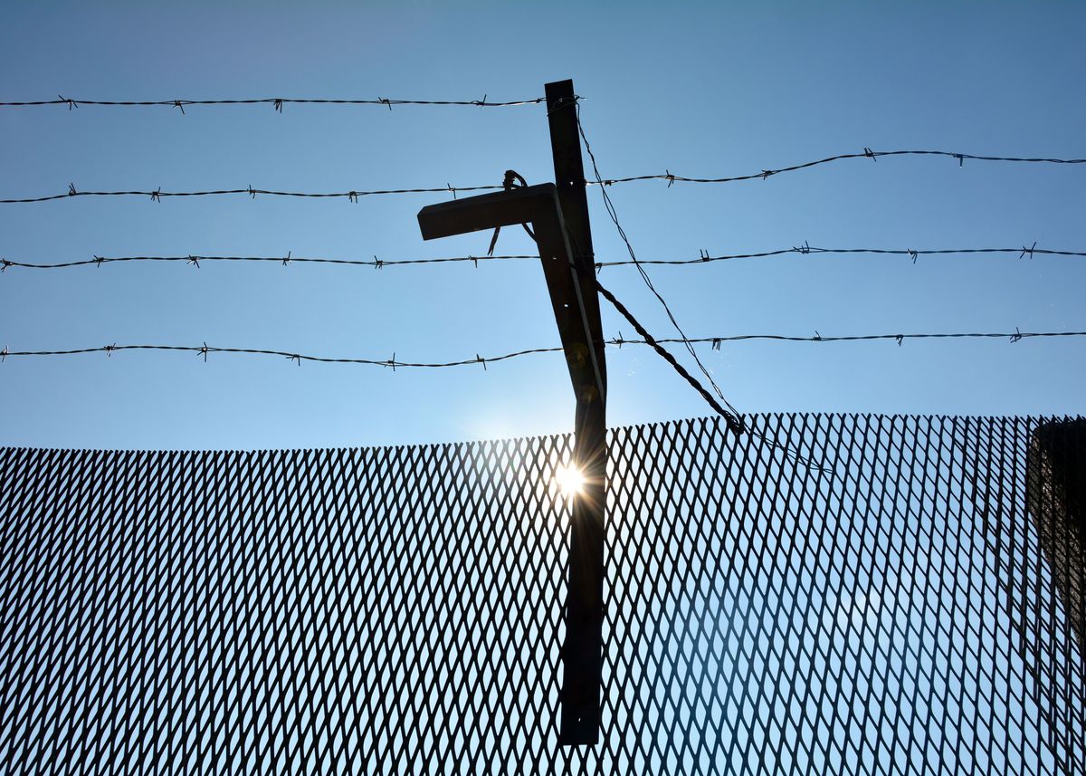 'Fence with barbed wire' Poster, picture, metal print, paint by Claudia ...
