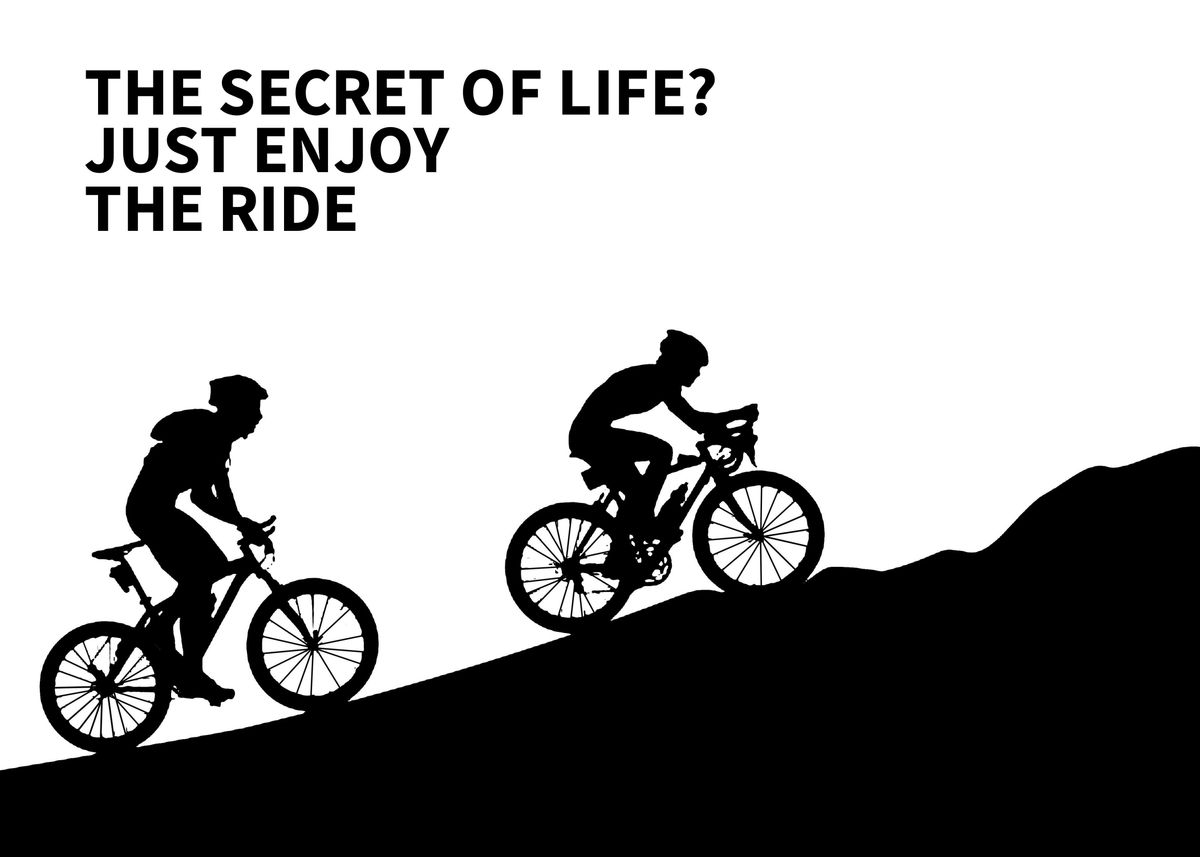 'bike ride ' Poster, picture, metal print, paint by TARA ART | Displate