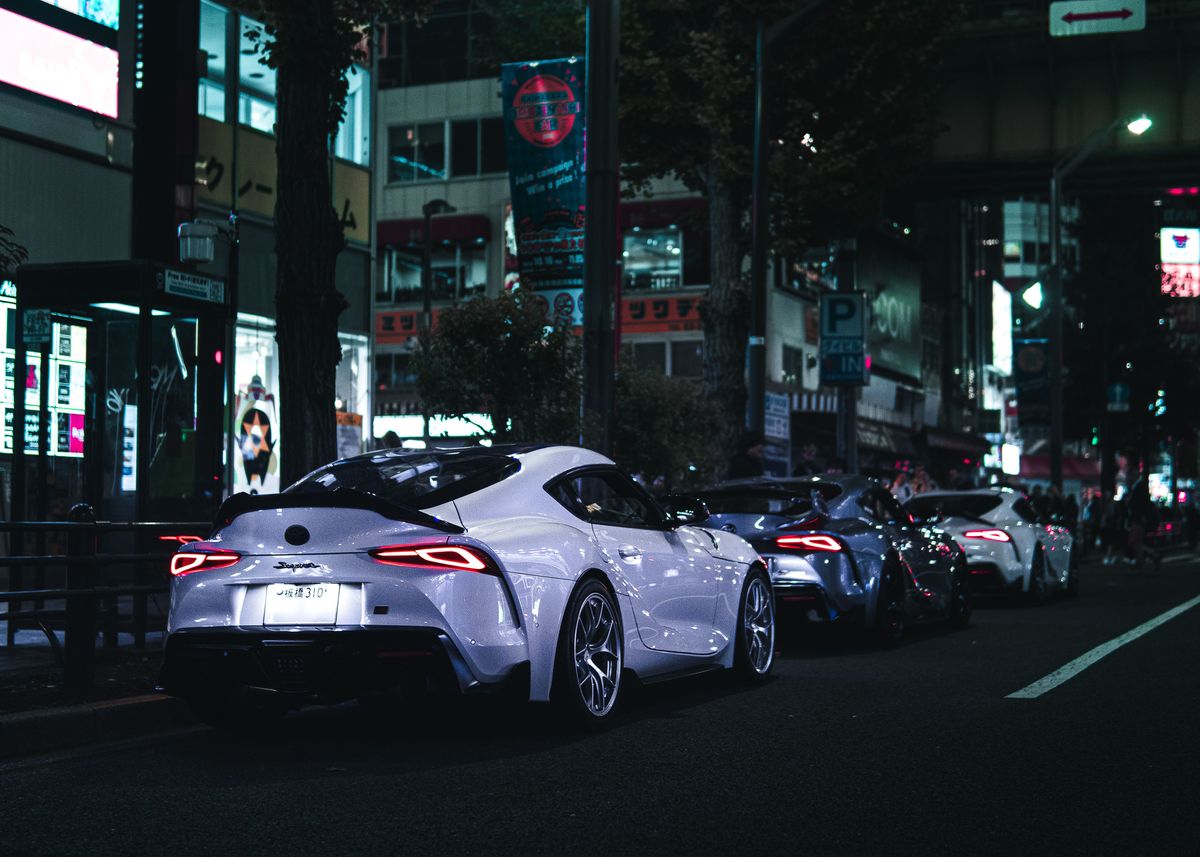 'Toyota Supra mk5 Tokyo' Poster, picture, metal print, paint by ...