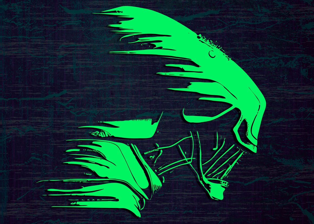 'Space Ink Alien Monster ' Poster, picture, metal print, paint by Ilya ...