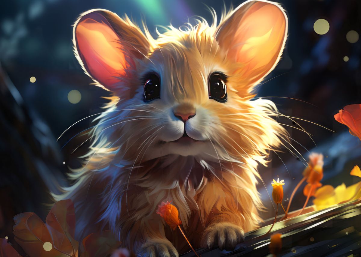 'Hamster' Poster, picture, metal print, paint by TOP design | Displate