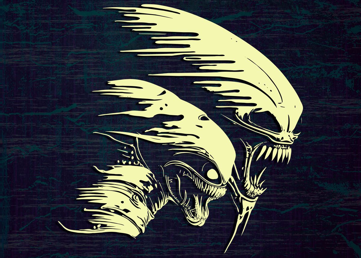 'Space Ink Alien Monster ' Poster, picture, metal print, paint by Ilya ...