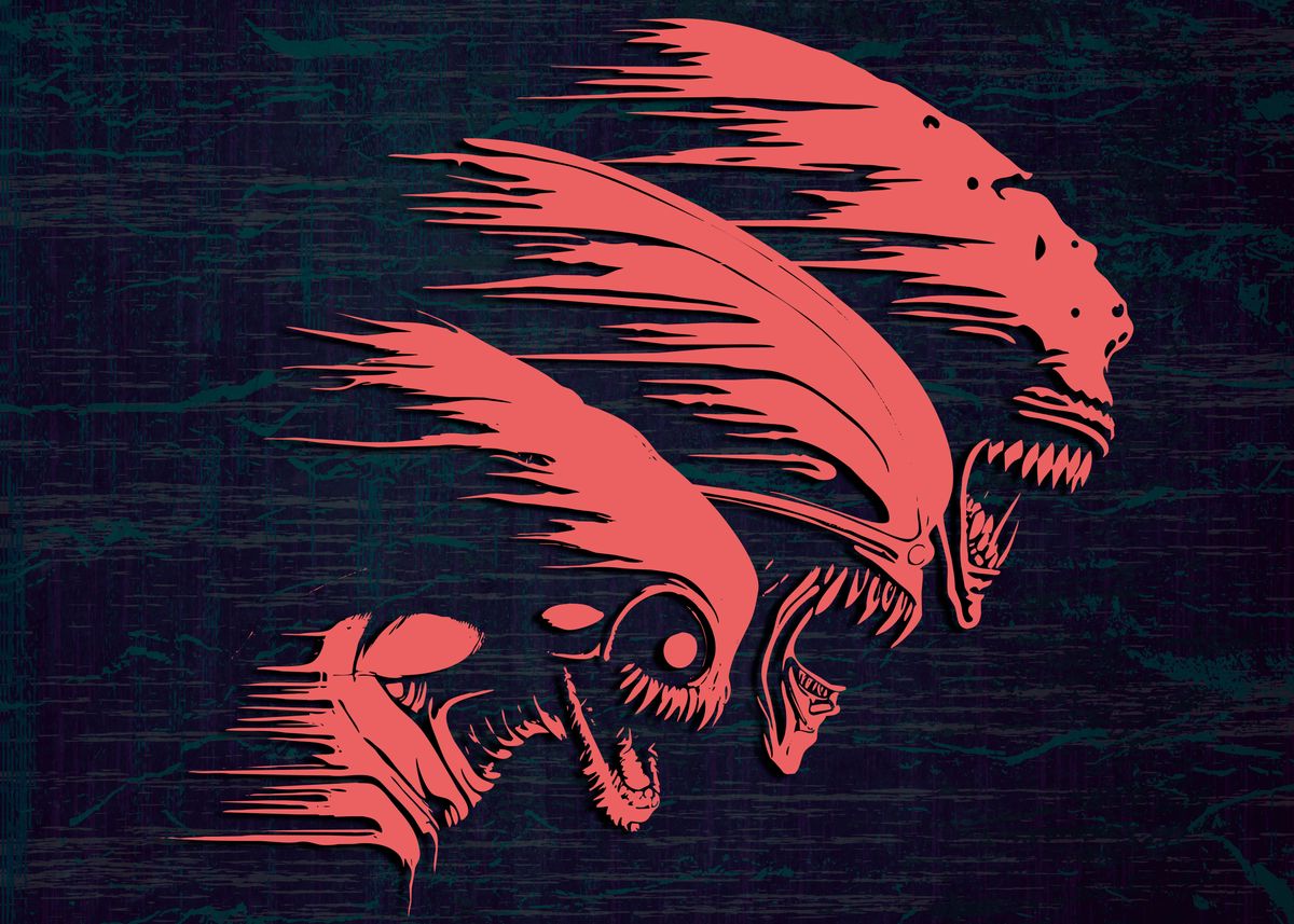 'Space Ink Alien Monster ' Poster, picture, metal print, paint by Ilya ...