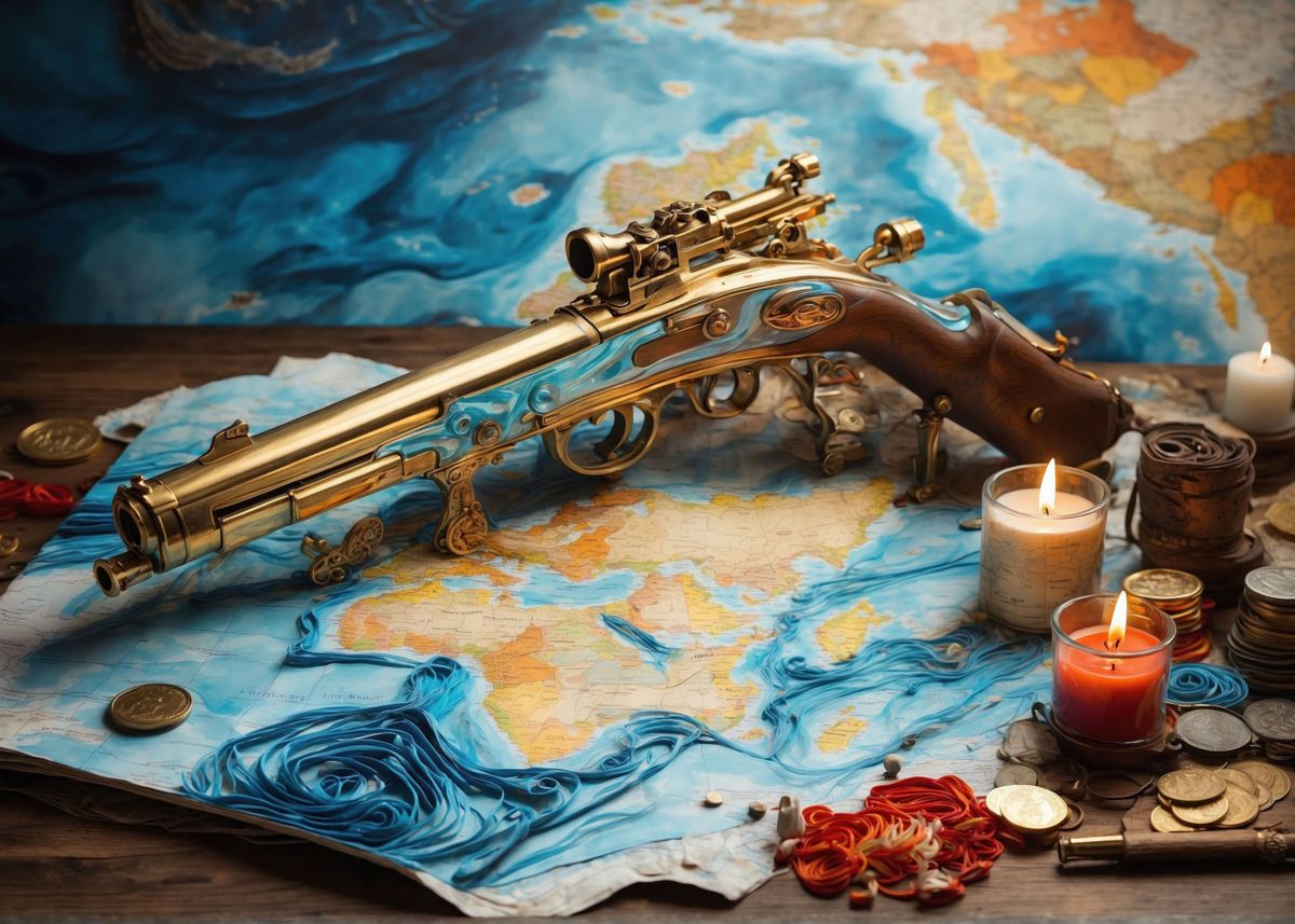 'Pirate Pistol Gun' Poster, picture, metal print, paint by LP Design ...