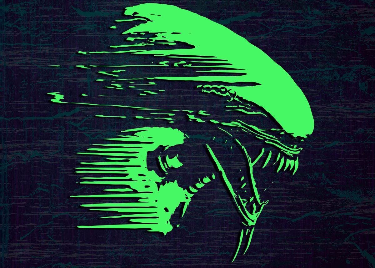 'Space Ink Alien Monster ' Poster, picture, metal print, paint by Ilya ...