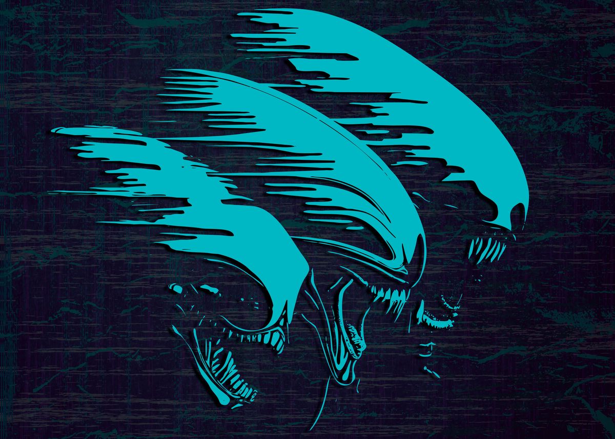 'Space Ink Alien Monster ' Poster, picture, metal print, paint by Ilya ...