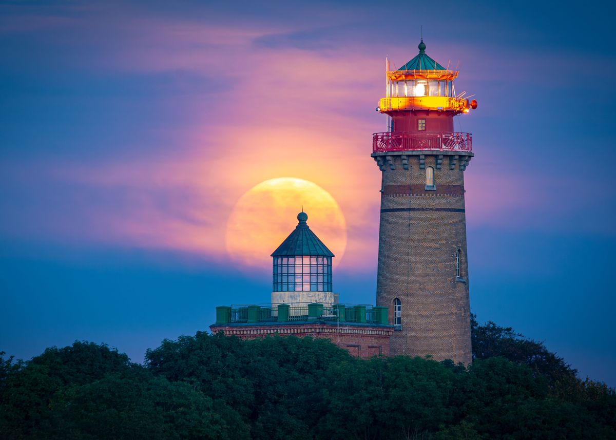 'Kap Arkona Moonrise' Poster, picture, metal print, paint by Martin ...