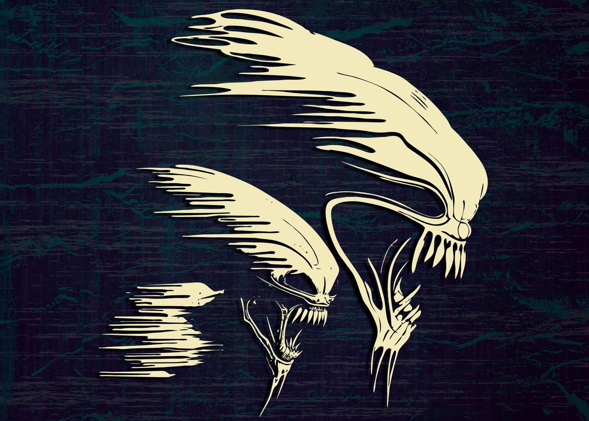 'Space Ink Alien Monster ' Poster, picture, metal print, paint by Ilya ...