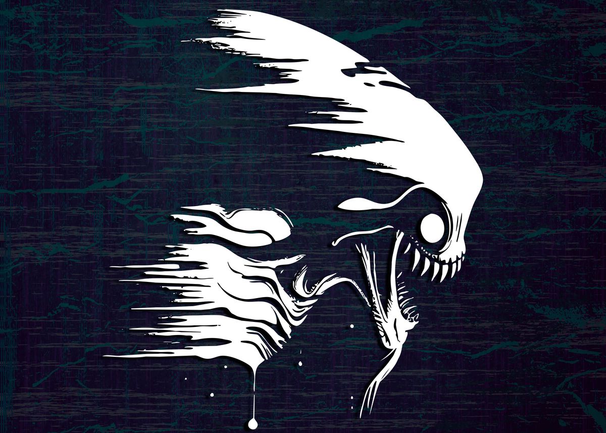 'Space Ink Alien Monster ' Poster, picture, metal print, paint by Ilya ...