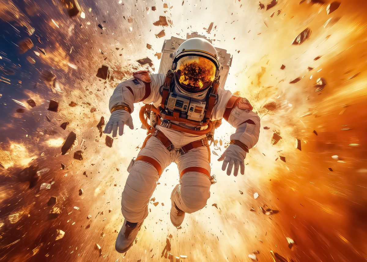 'Astronaut in Outer Space' Poster, picture, metal print, paint by reza ...