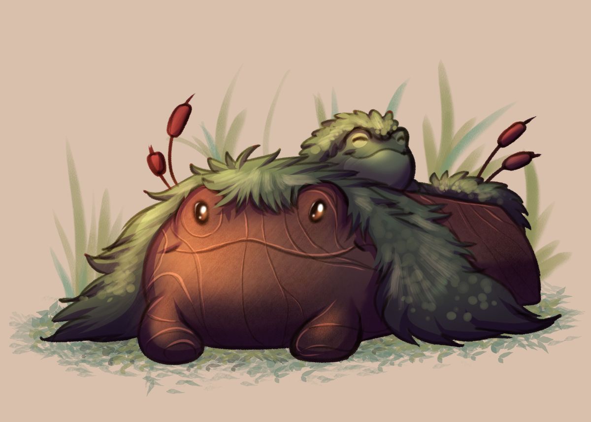 'The Mossy Froglog' Poster, picture, metal print, paint by Nikki Artz ...